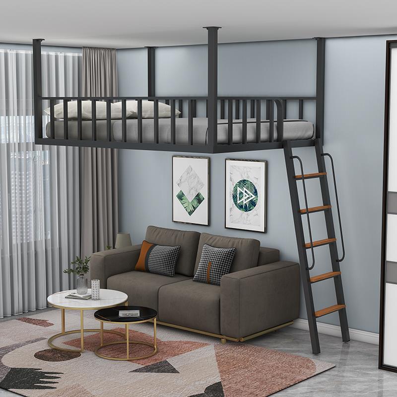 Nordic loft province space wrought iron duplex second floor bed ...