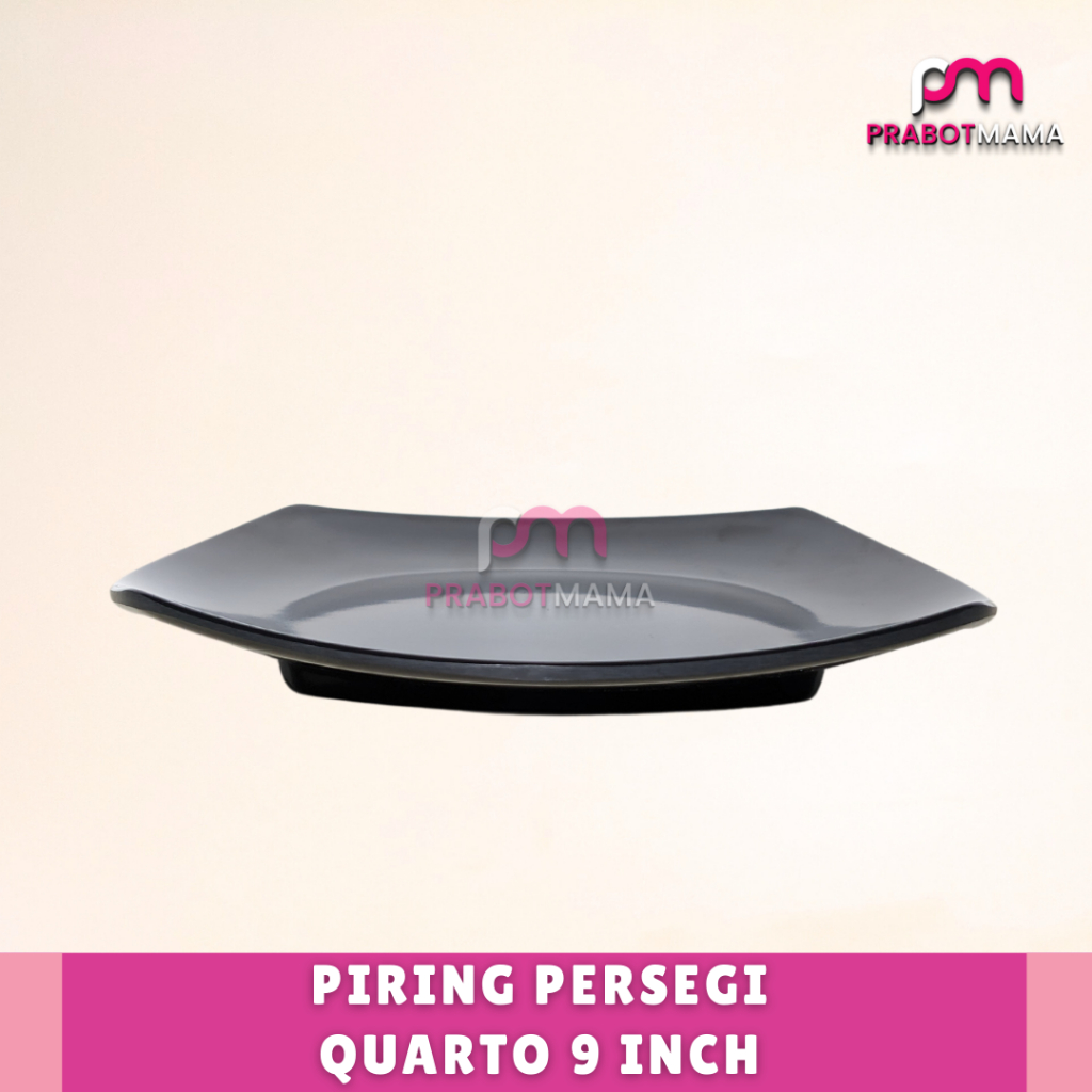 Piring 9 Inch Quarto Square Plate Hitam - PRABOTMAMA / Piring Kotak ...