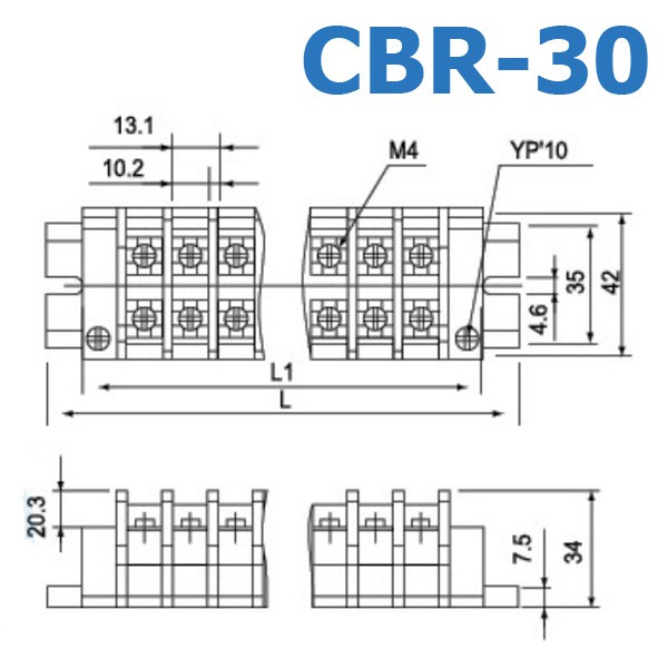 CNTD เทอร์มินอล TERMINAL TBR CBR TR STOPPER สีดำ ยึดราง DIN Rail - PPL ...