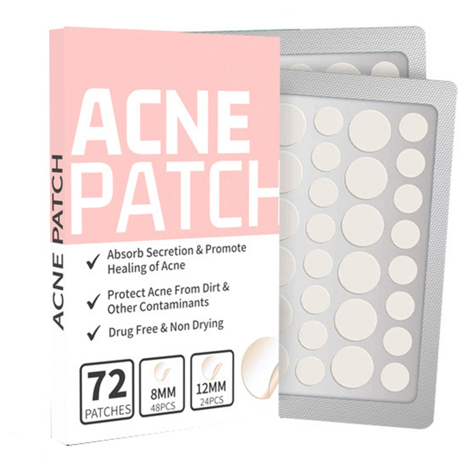 72pcs Transparent Acne Clean Patch Women Men Use Face Skin Care Acne ...