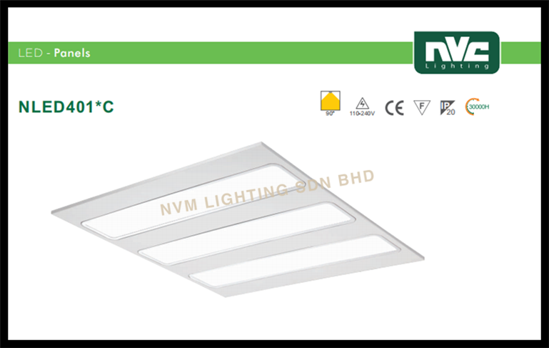 NVC NLED4012C LED Ceiling Panel Light 2*9w 2ft*1ft Daylight Lampu Panel ...