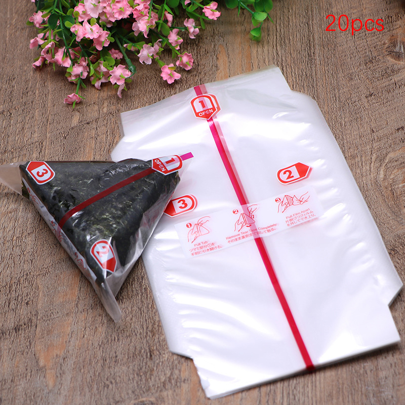 20Pcs Double Layers Triangle Rice Ball Packing Bag Seaweed Onigiri ...