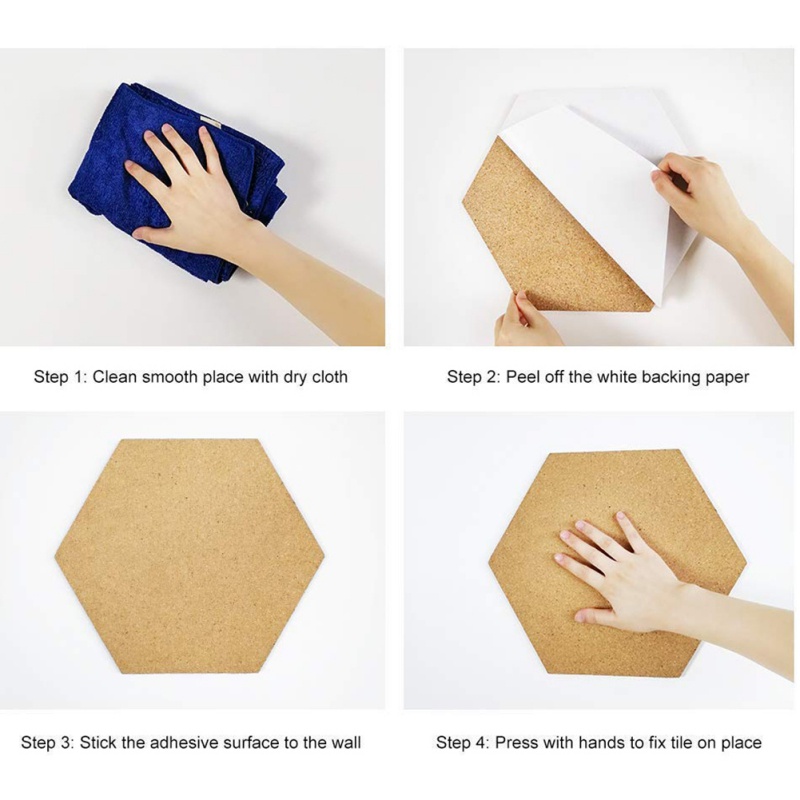 【Versatile】 Hexagon Cork Stickers DIY Decorative Postcard Wall Cork ...
