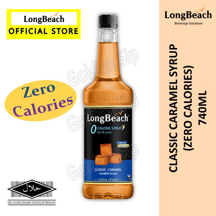 LONG BEACH SYRUP [HALAL] Zero Calories Syrup 740ml Vanilla Classic ...