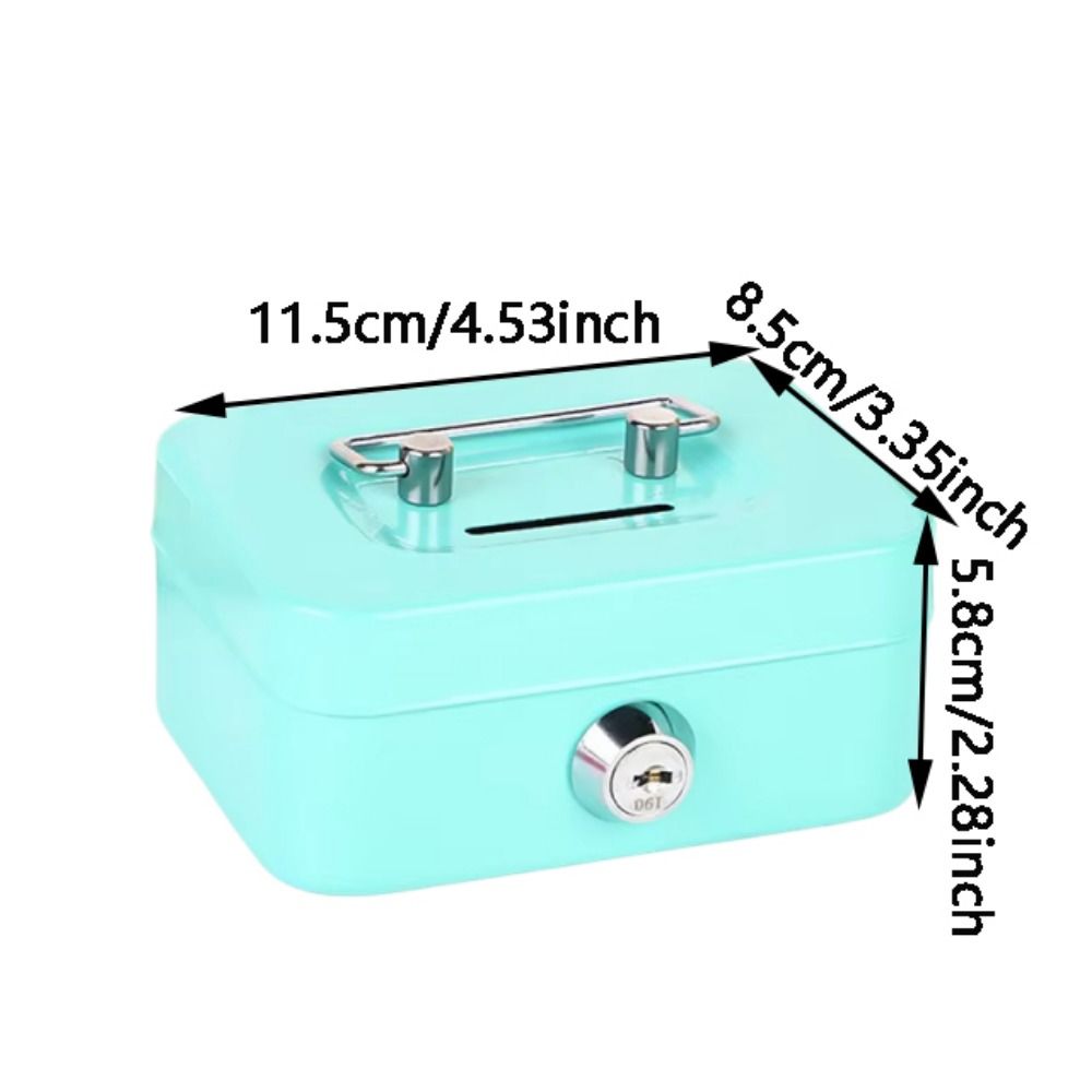 Coin Bank Mini Lockable Cash Box Metal Sturdy Construction Money Safe ...