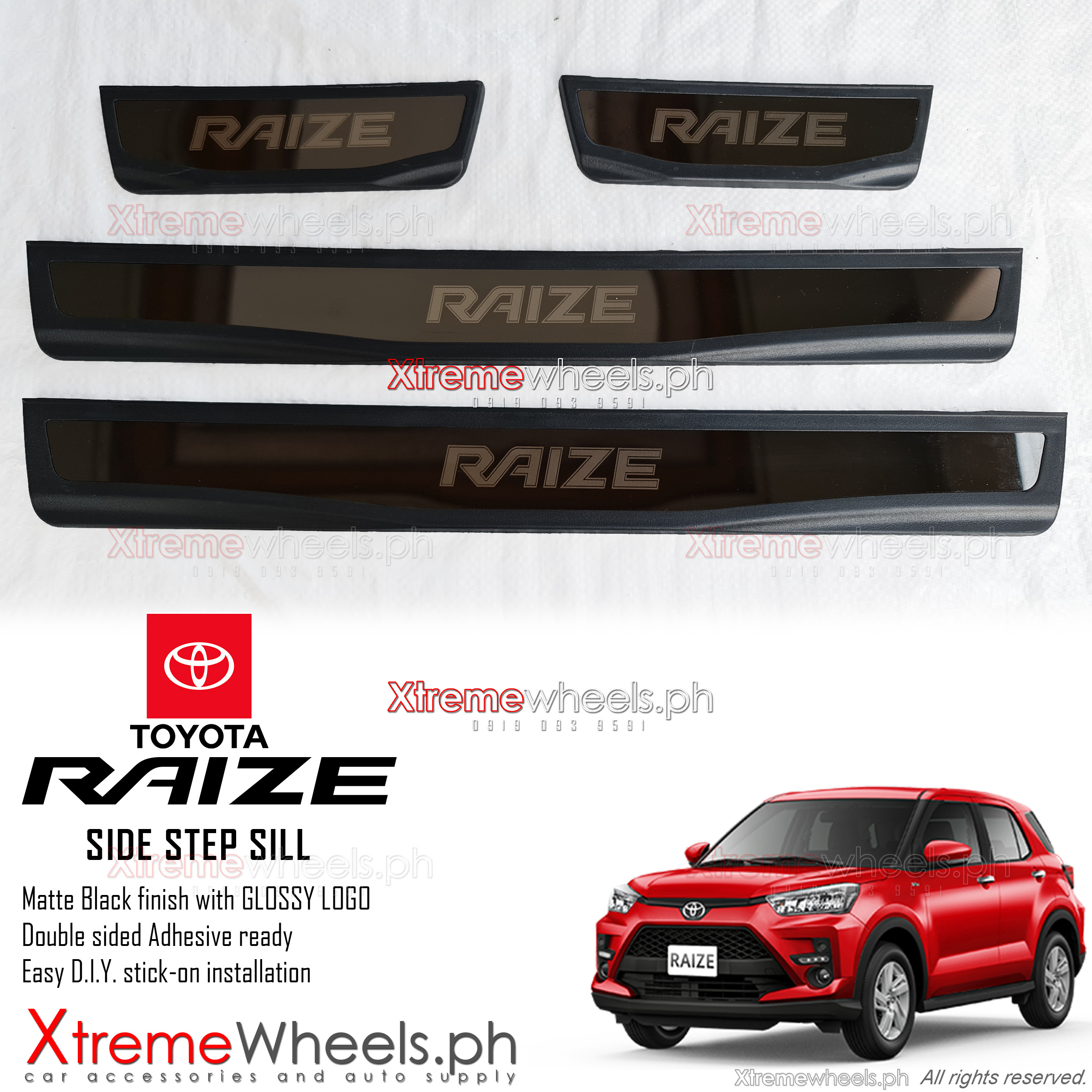 Toyota Raize E G Turbo 2022 to 2024 Door Step Protector / Side Stepsill ...