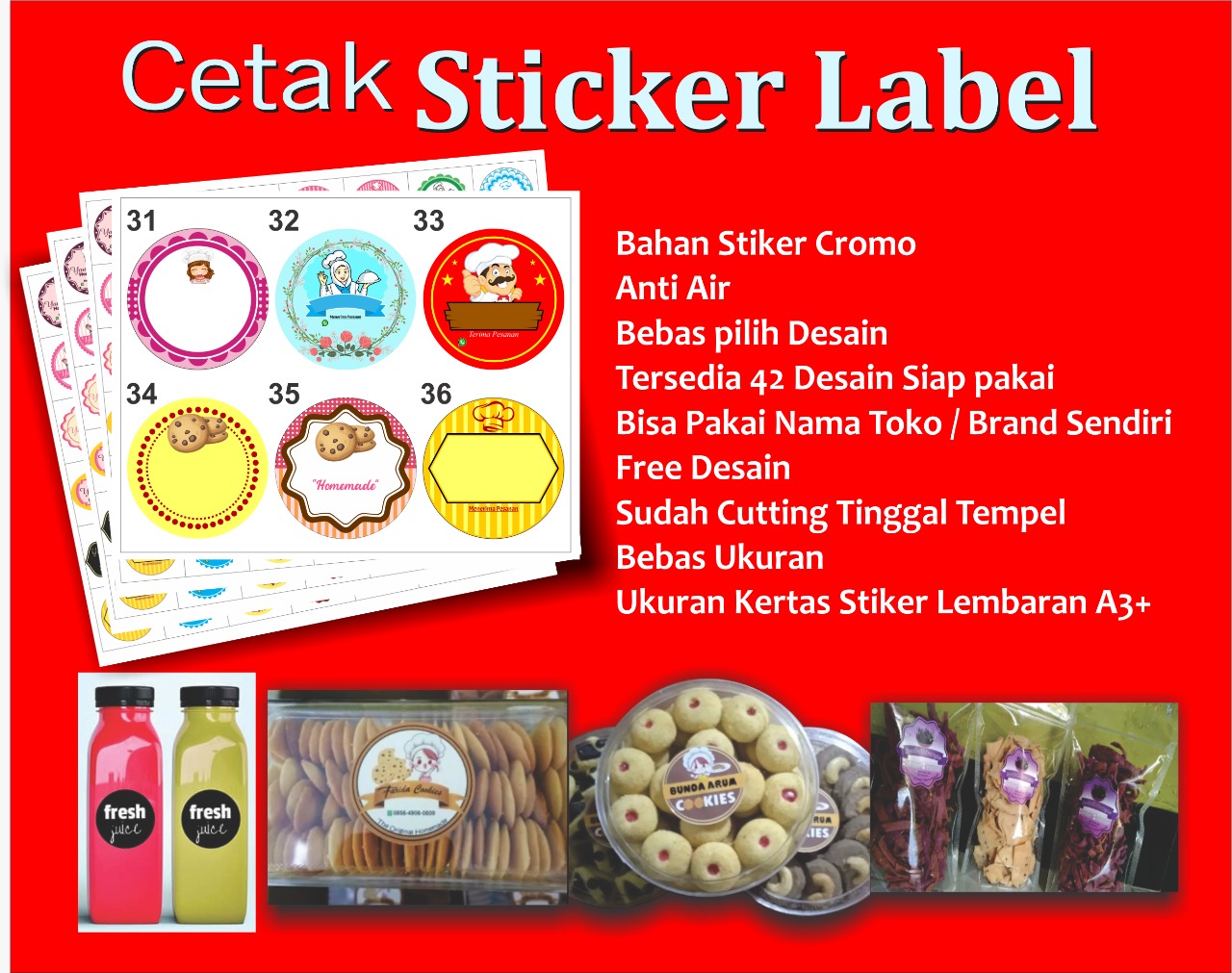 stiker lebel produk kemasan | Lazada Indonesia
