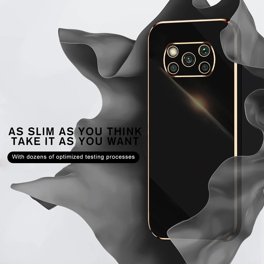 Fashions High Quality X3Pro Case Square Plating Gold Frame TPU Soft ...