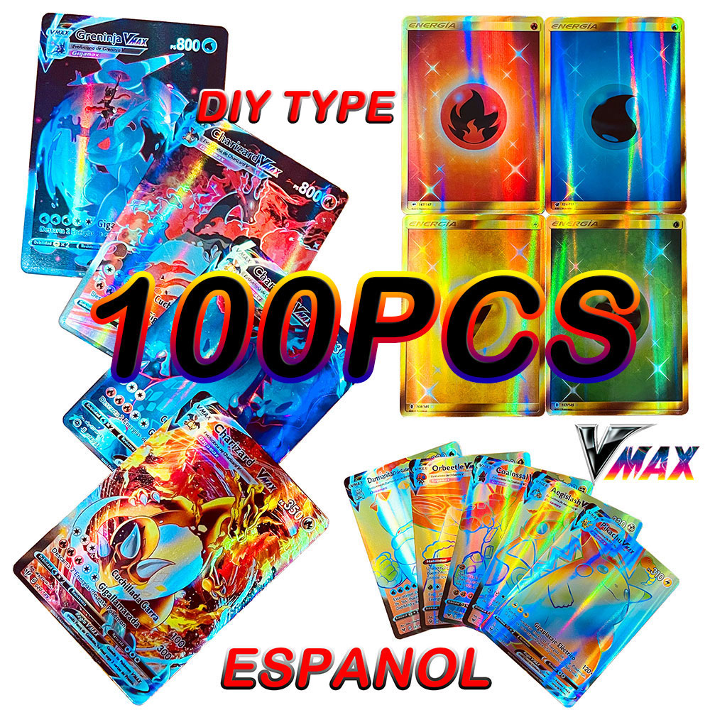 Spanish Pokemon Cards Charizard Pikachu Vmax GX Vstar Pokmo Gift Game ...