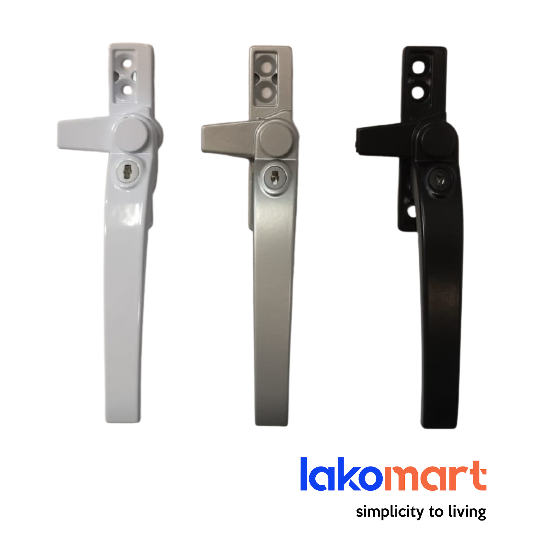 Window Lever Handle with Keylock Casement Window Key Lock (Black/ White ...