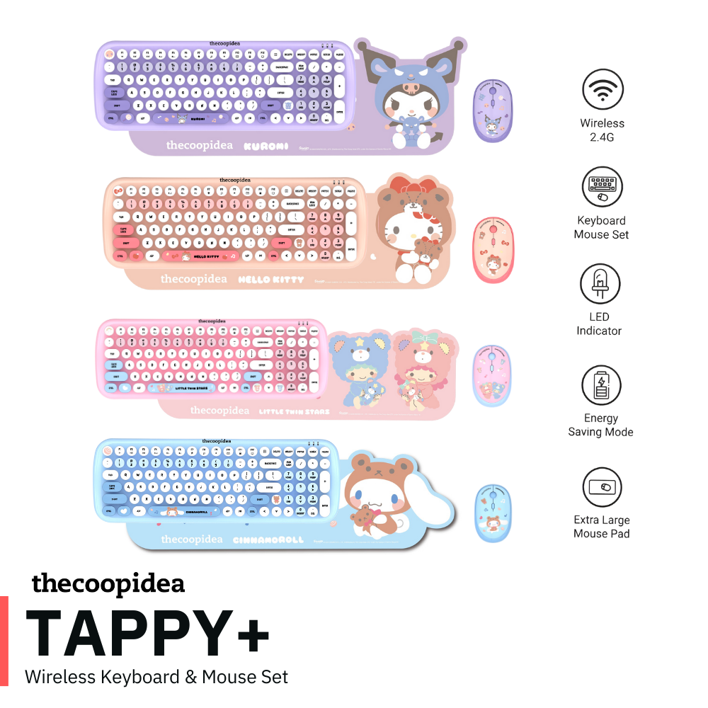thecoopidea Sanrio TAPPY+ Wireless Keyboard & Mouse Set - Little Twin ...