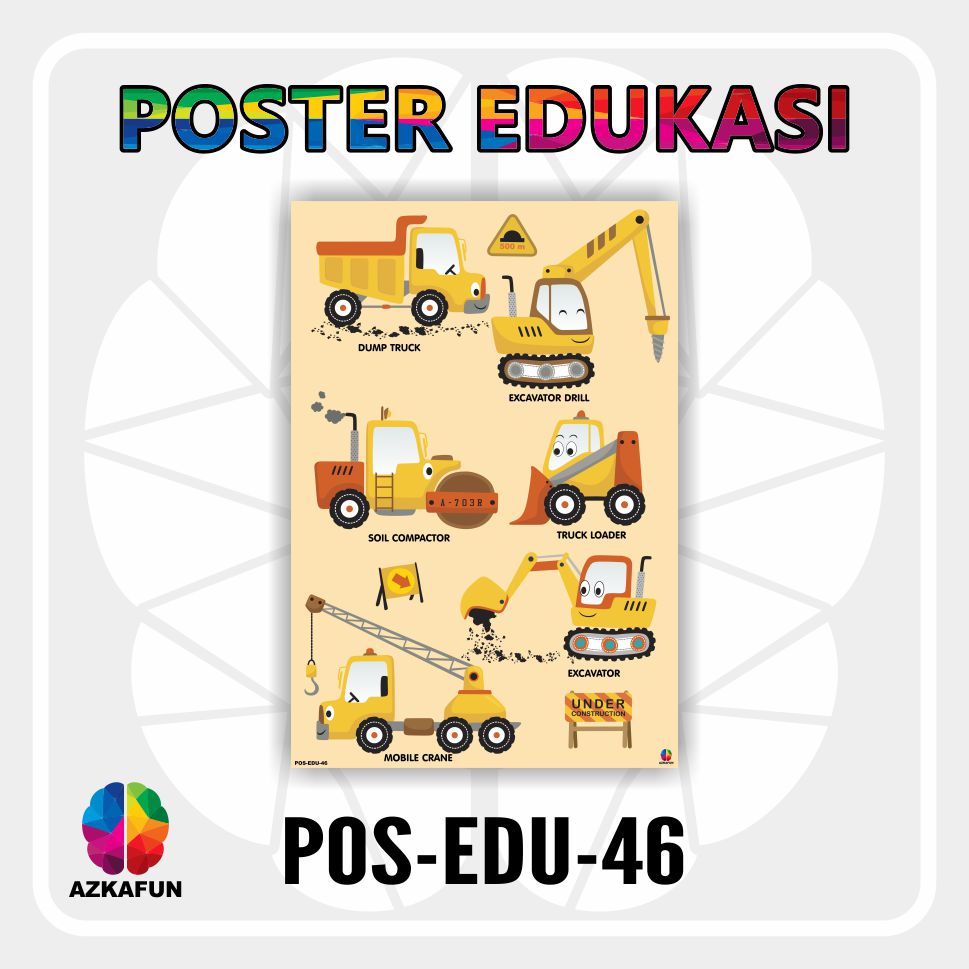 Poster Edukasi ALAT BERAT - Poster edukasi anak | Lazada Indonesia