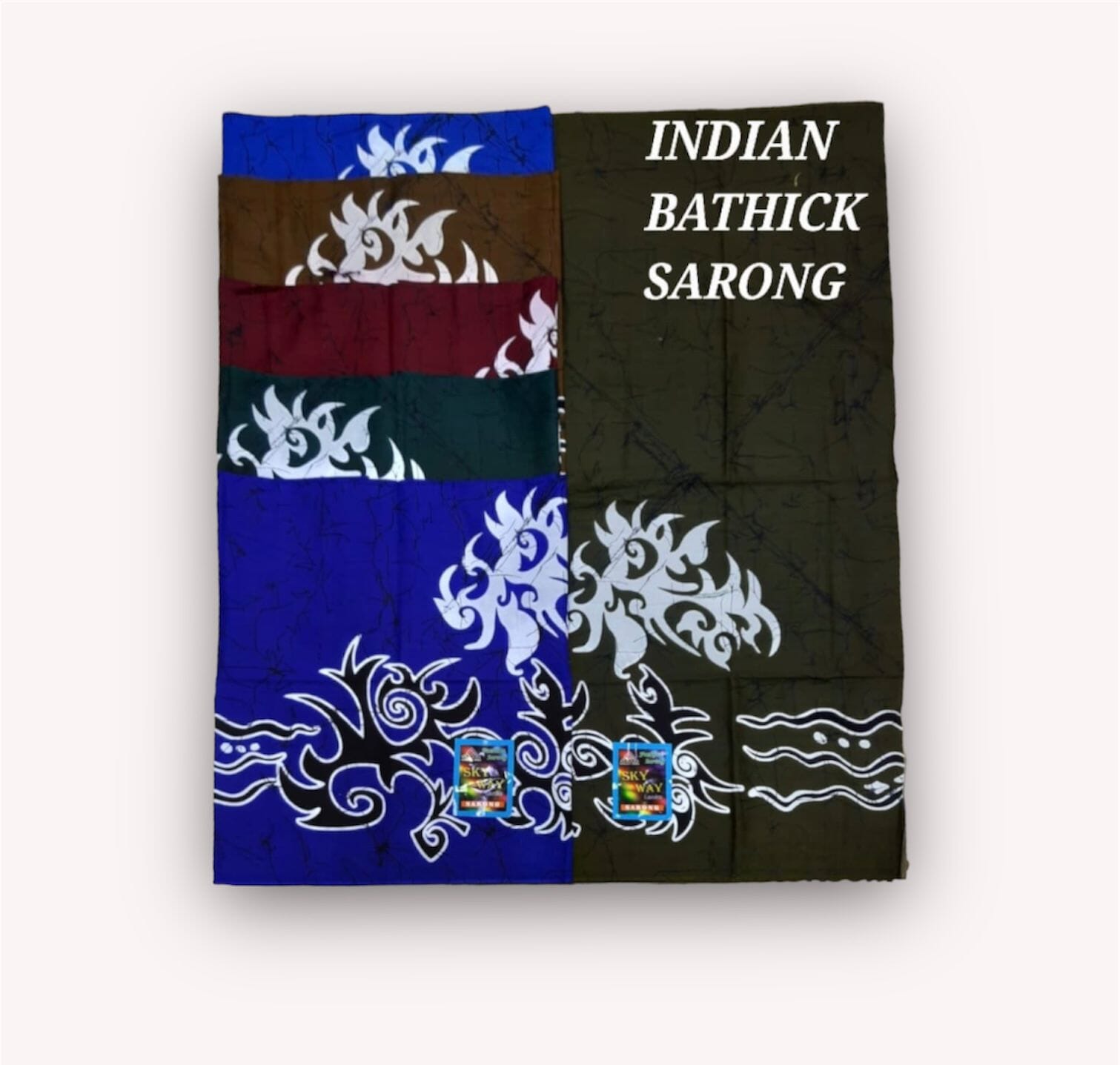 Hand Craft Batik Sarong Blue Indian Sarong 2M ( Random Design ) | Daraz.lk