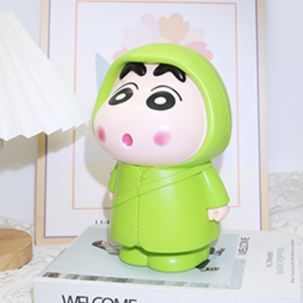 Desktop Ornaments Green Raincoat Crayon Shin-chan Savings Figure Model ...