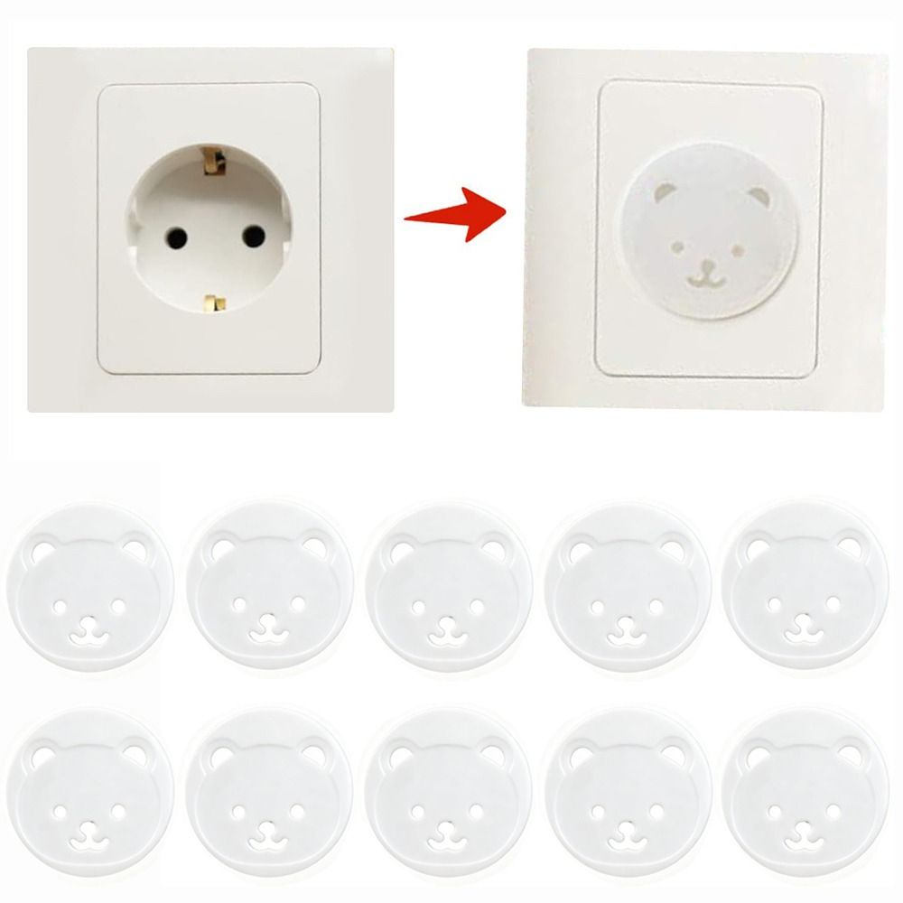 New Plastic Electric Socket Outlet Cover Bear Two Phase Plug Protection ...