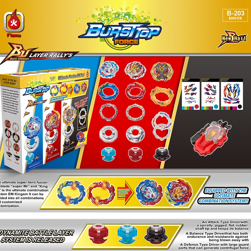 Dynamite Battle Bey Set B-203 Ultimate Fusion DX Set Booster B203 ...