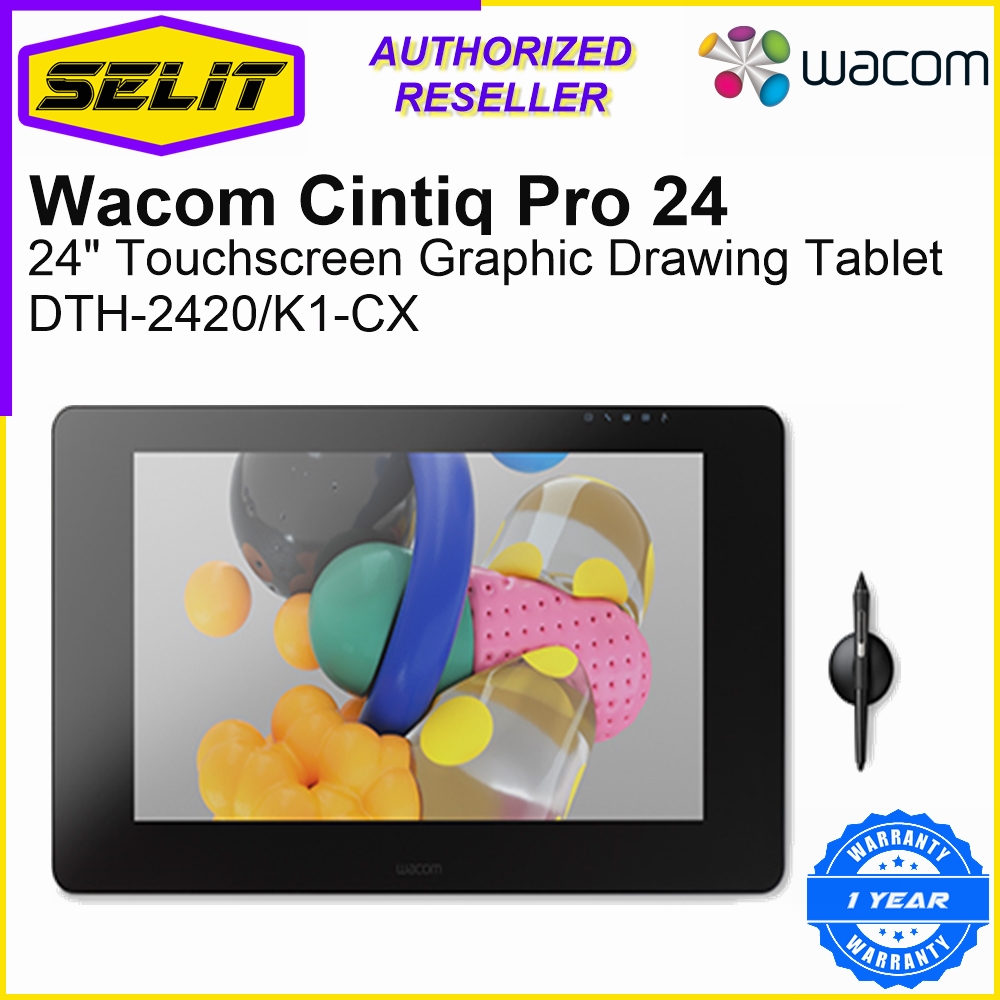 Wacom Cintiq Pro 24 24" Touchscreen Graphic Drawing Tablet DTH-2420/K1 ...