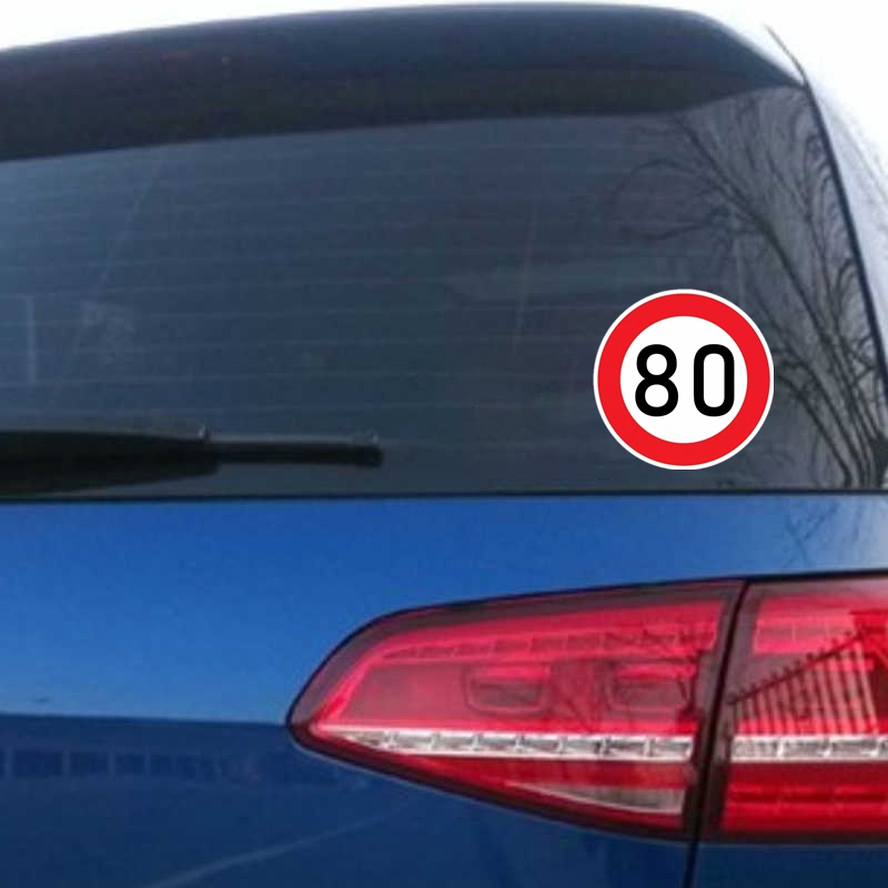 B-0075 Speed Limit 80 Km 16 Cm Self-Adhesive Decal Car Sticker ...