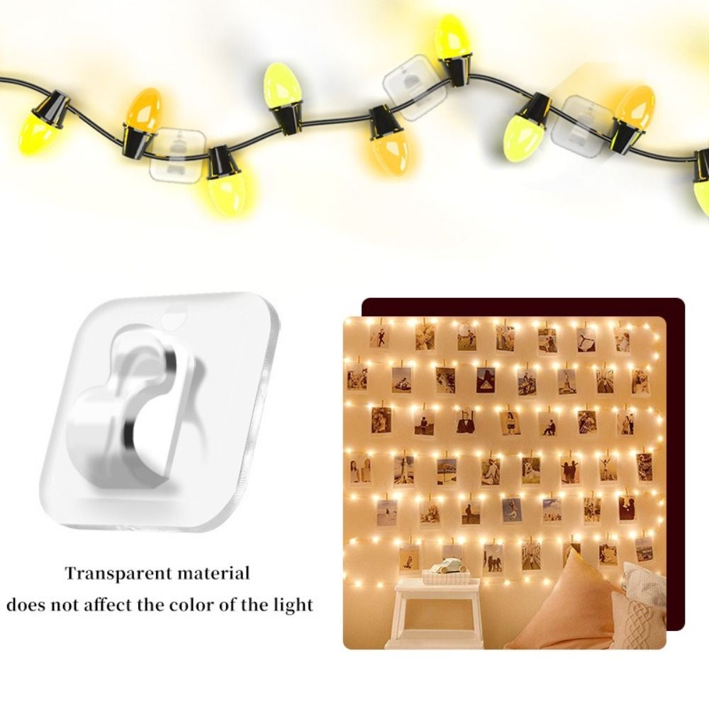 Cable Hook Transparent Cable Management Clips Strong Mini String Lights ...