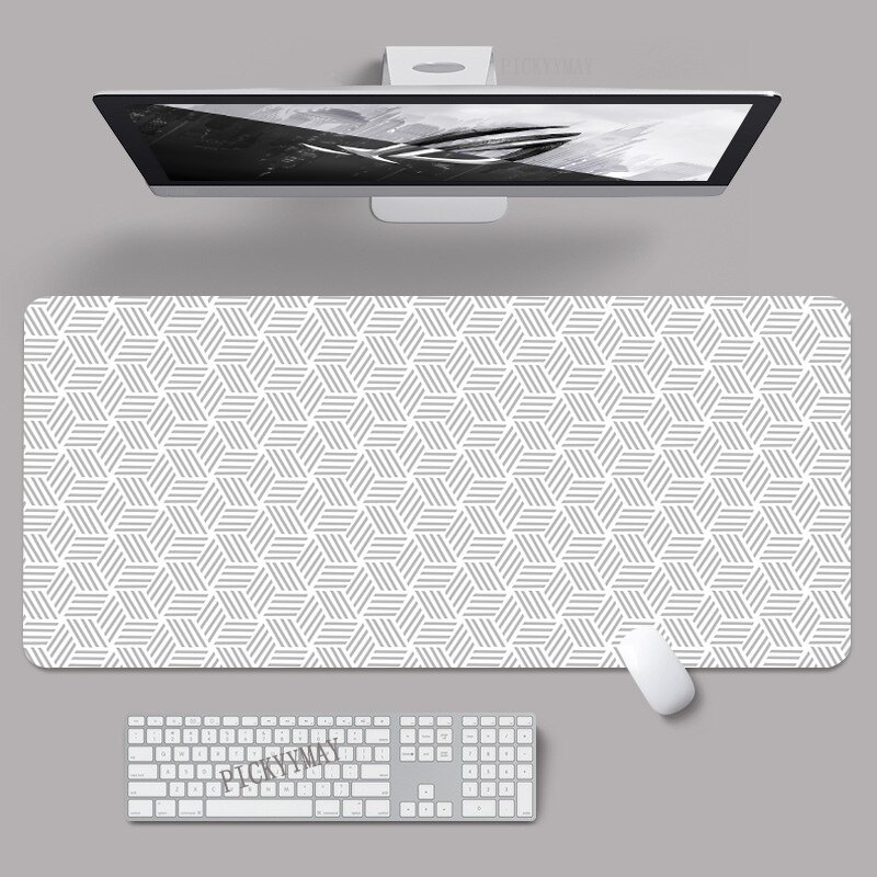 Mouse Pad Black White Art Line Large Gamer Mousepad Keyboard Mat XXXL ...