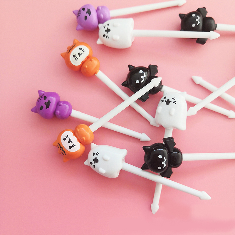 Multiple Styles Cute Kids Food Picks Fruit Fork Mini Cartoon Snack Cake ...