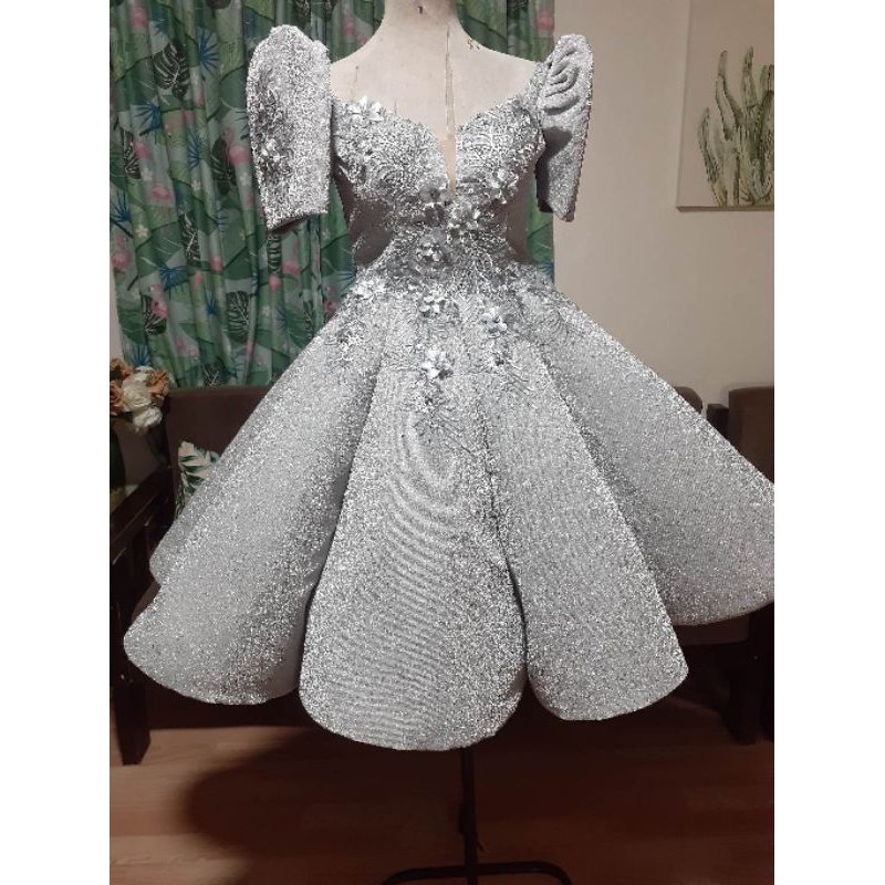 Umbrella cocktail dress Filipiniana sleeve for J's prom/for birthday or ...