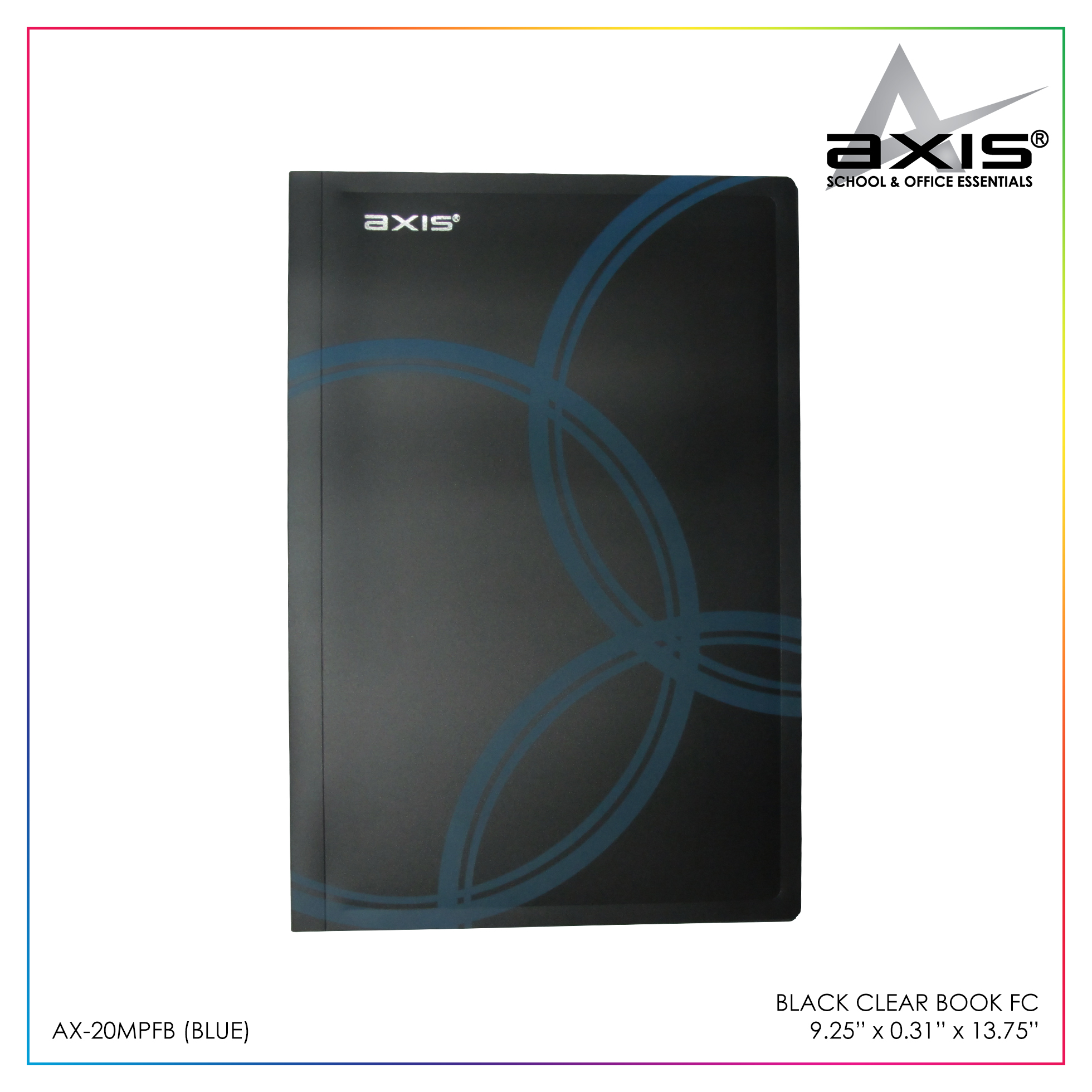 Clearbook Folder Black Long FC Display Book Non-Refillable 20 Pockets ...