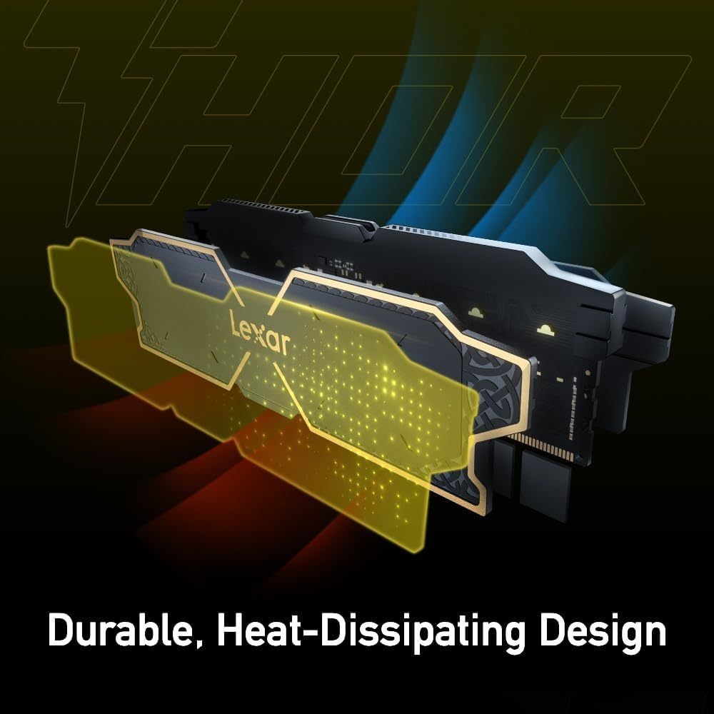 LEXAR RAM (แรม)THOR OC 32GB (16GBX2) DDR5 6000 BLACK (LD5U16G60C38LG ...