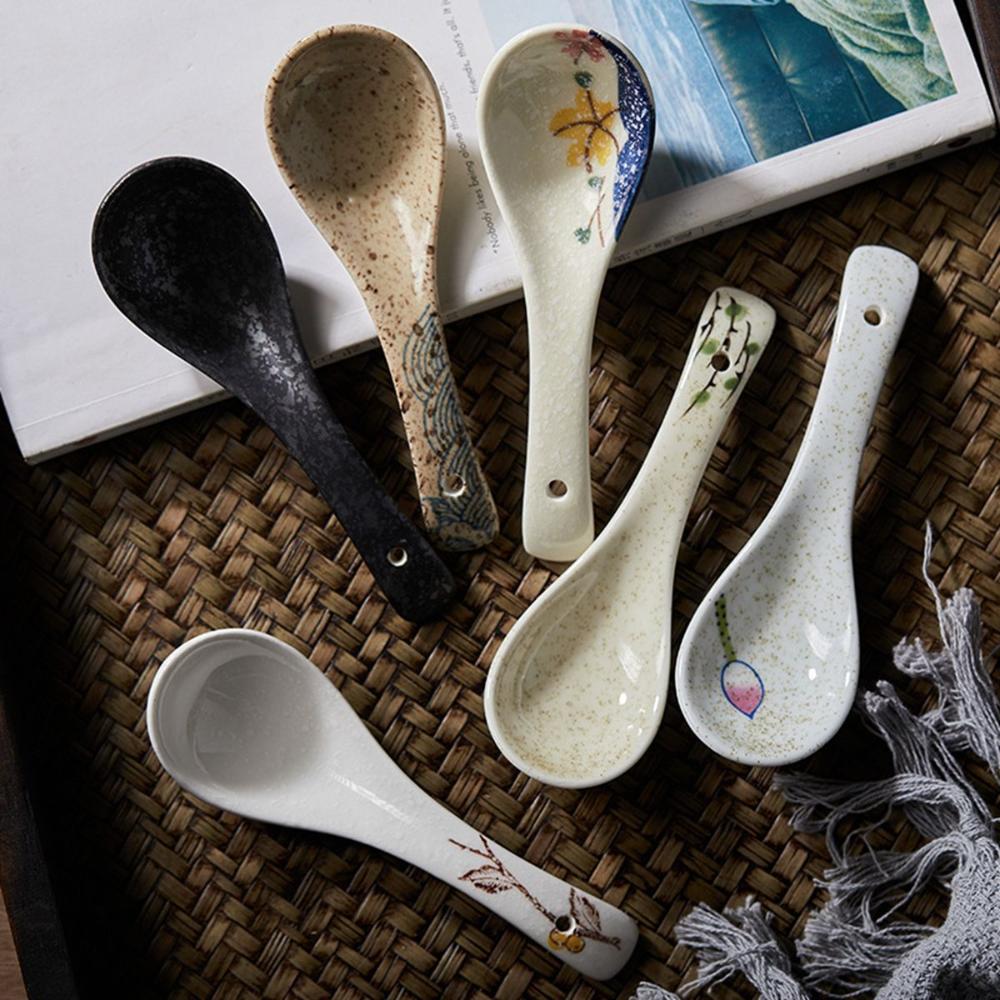 Baby Adults Japanese Style Eating Dinnerware Mixing Spoons Kitchen ...
