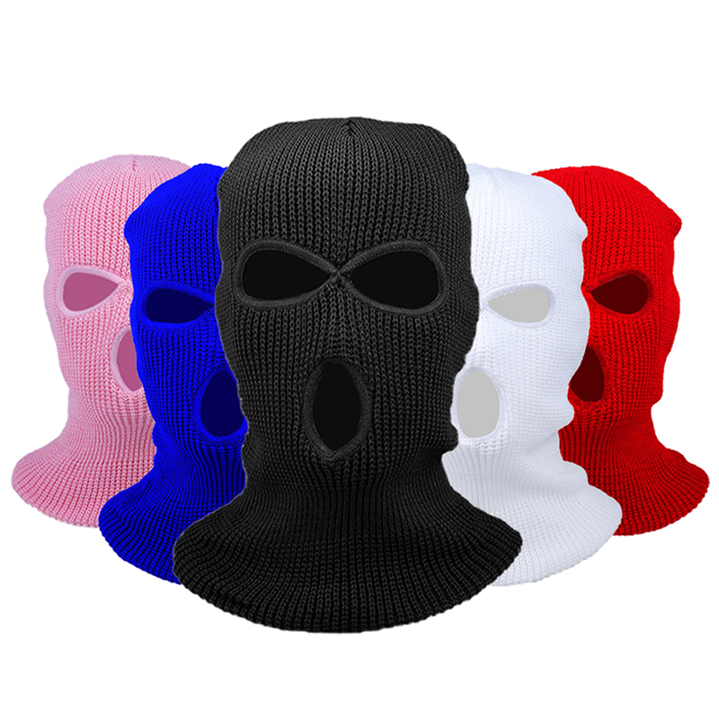 【wholesle668 Store】Fashion 3-Hole Knitted Full Face Cover Mask, Winter ...