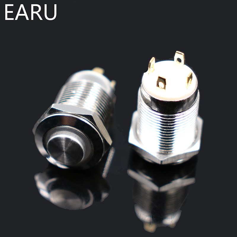 【TrendGlobe】12mm High Round Waterproof Momentary Stainless Steel Metal ...
