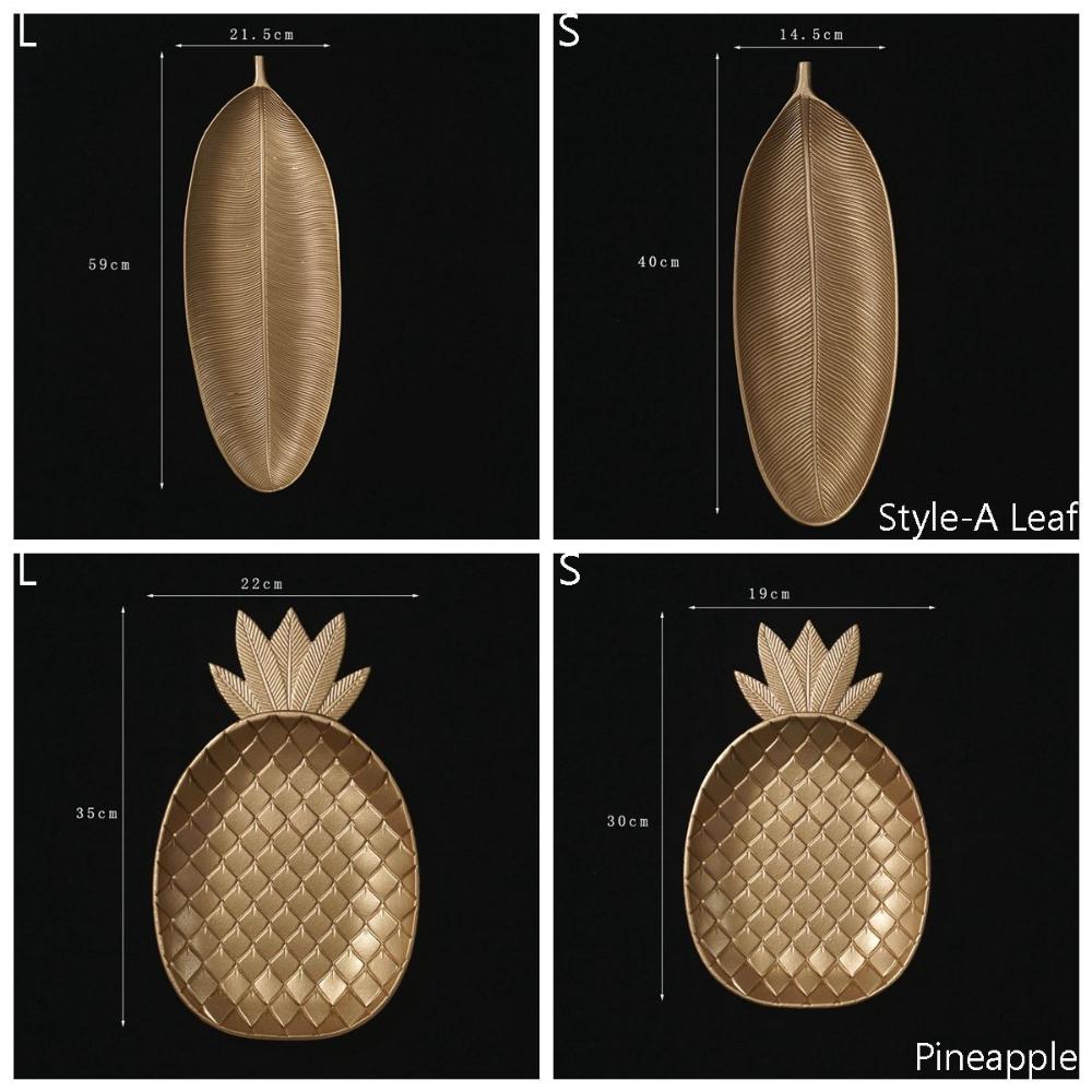 Home Storage Organizer Snack Dish Pineapple & Leaf Shaped Dessert Shelf ...