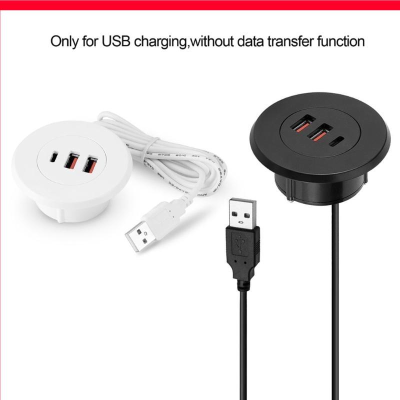 547E USB Type C Desk Grommets Hub 3 Port Organizers for Cable ...