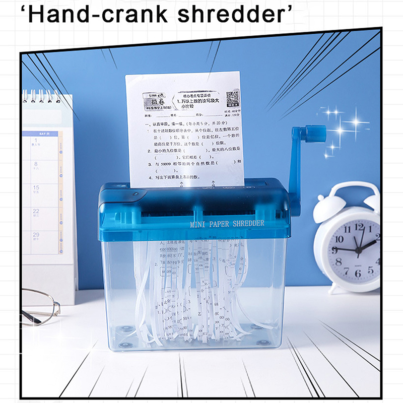Mini Manual Paper Shredder A6 Office Document Destroyer Receipts ...