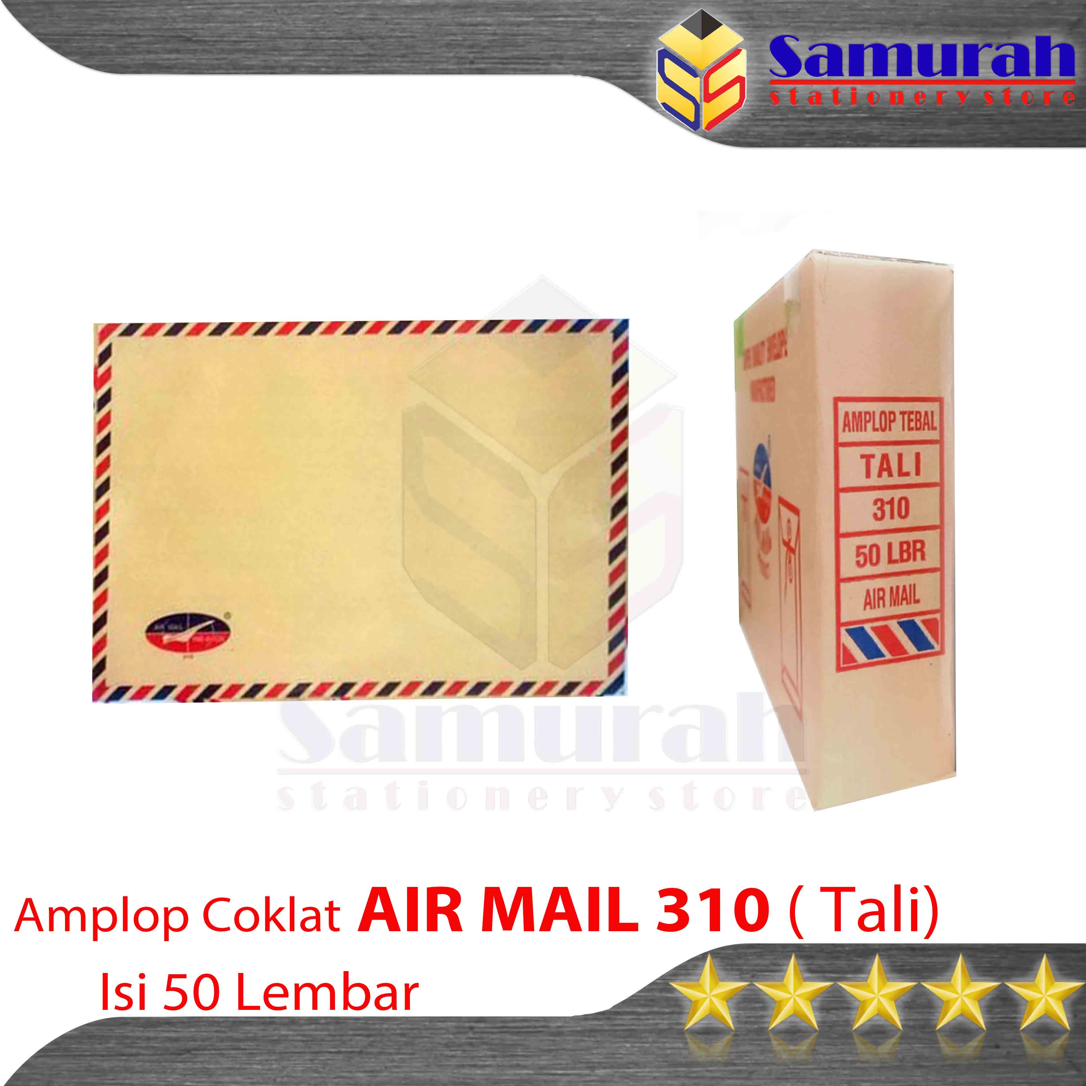 Amplop Kertas Coklat Airmail Tali 310 Ukuran Folio / Envelope F4 Berkas ...