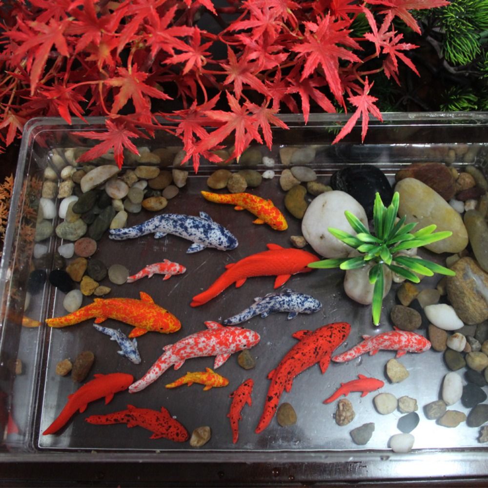 Party Supplies Cartoon Mini Koi Fish Ornament Simulation Resin Crafts ...