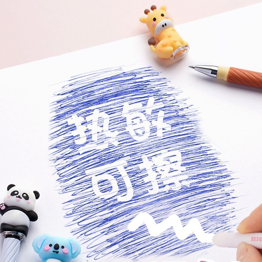 Cartoon Blue Ink Erasable Pen 3D Animal Series Stationery Pen Gel Pen ...