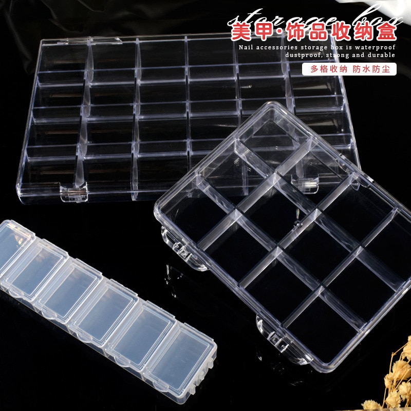 Nail Storage Box Nail Accessory Clear Plastic Organizer Box Shaped Nail ...
