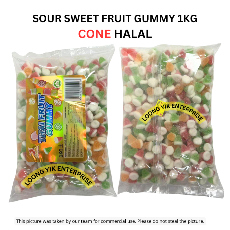SOUR SWEET FRUIT GUMMY 1KG CONE/CUBE HALAL | Lazada