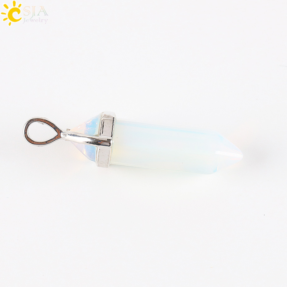 【TrendTrove 123】Hexagonal Prisms Opal Precious Gem Stone Bullet Shape ...
