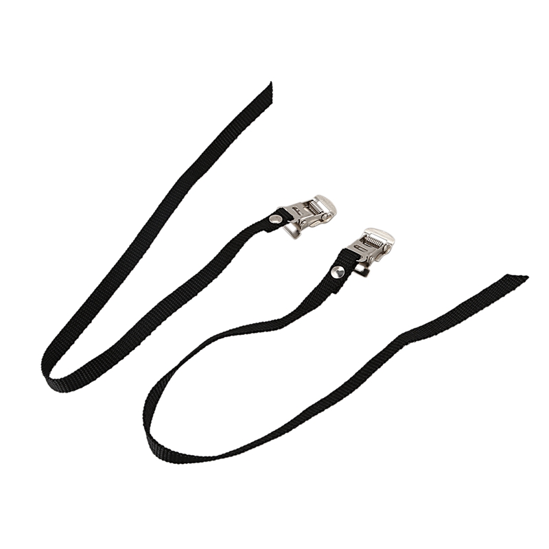 2 Road/Mountain Bike Pedal Replacement Cycle Toe Straps Black Nylon ...