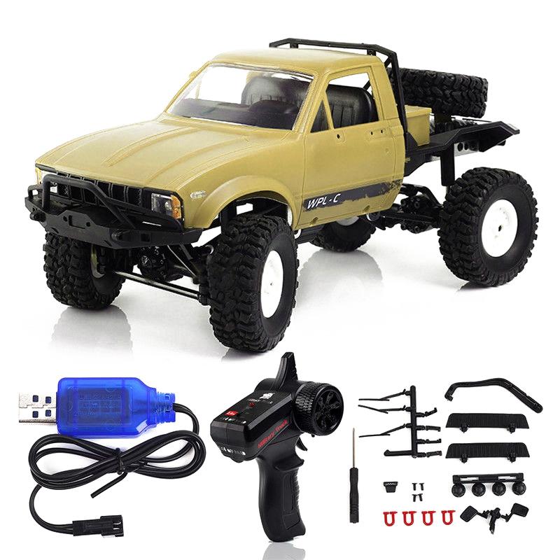 WPL C14 1:16 Scale 2.4G 2CH 4WD Mini Off-road RC Semi-truck RTR Kids Climb Truck yellow ...