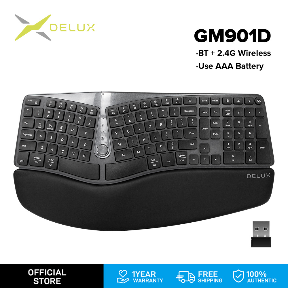 Delux GM901D Bluetooth Keyboard Wireless Keyboard for PC Laptop ...