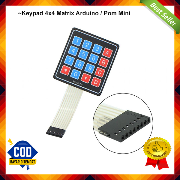 Keypad Pom Mini Pertamini 4x4 Membran Matrix Arduino Membrane | Lazada ...