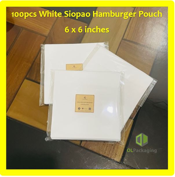 100 White Paper Siopao Hamburger Pouch 6x6 inches | Lazada PH