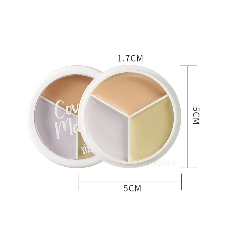 3-Color Concealer Palette Foundation Cream Full Coverage Suit for All ...