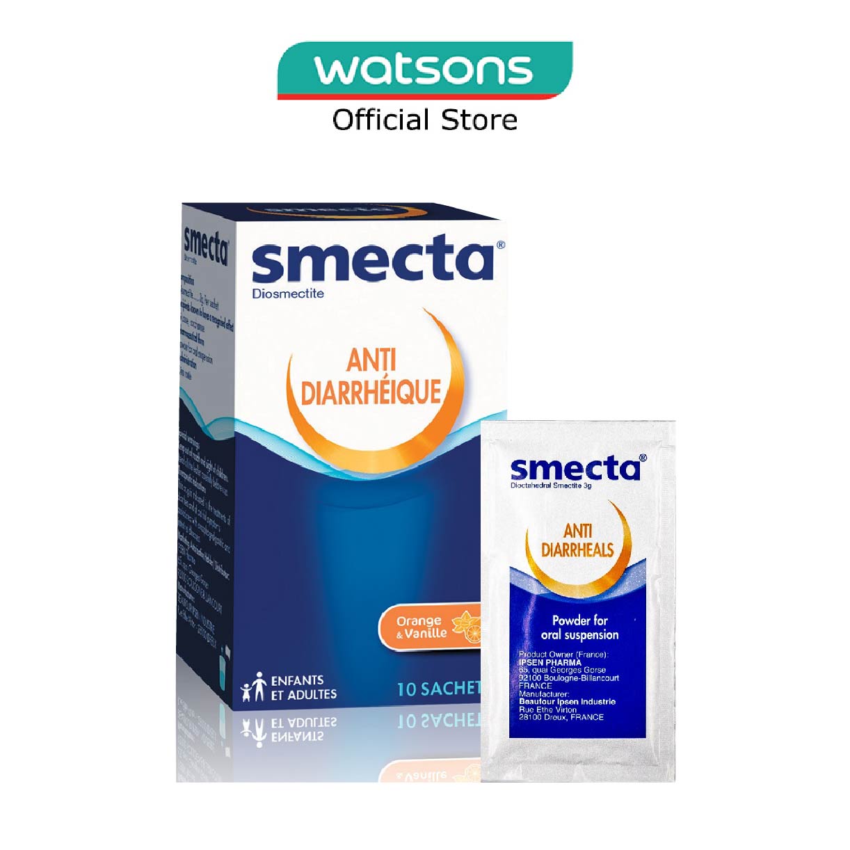 SMECTA Orange-Vanilla Powder (Treats and Relieves Diarrhea) 10s ...