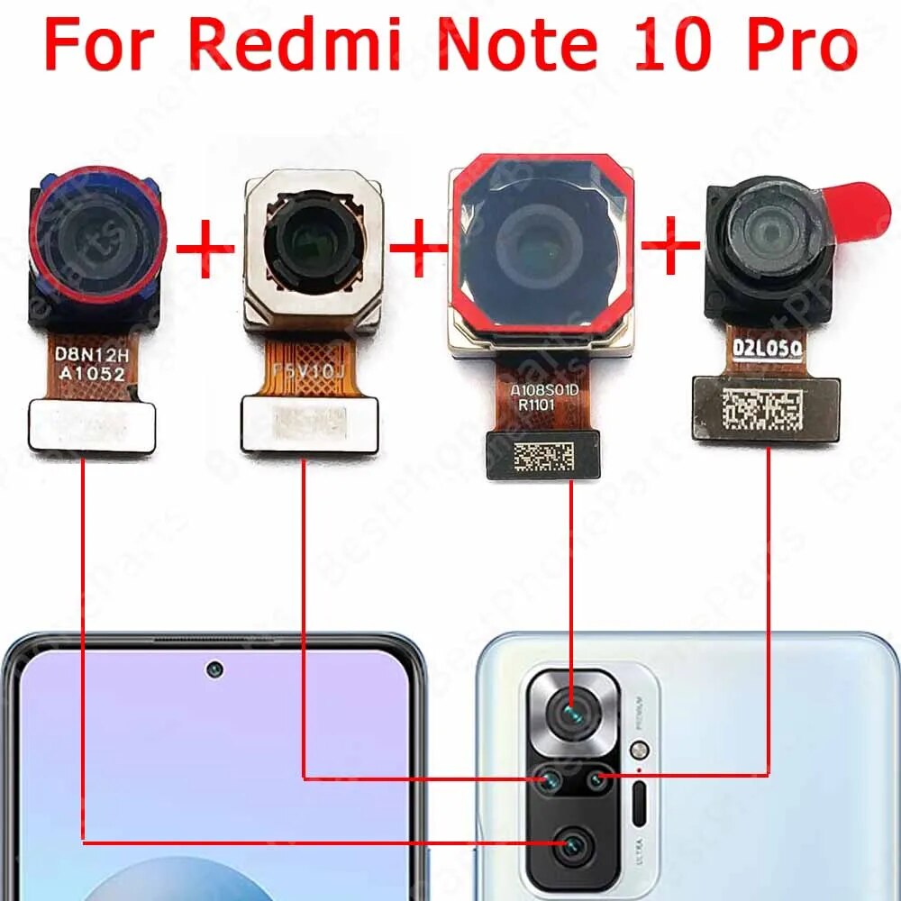 Front Back Camera For Xiaomi Redmi Note 10 Pro 10S S Rear Small ...