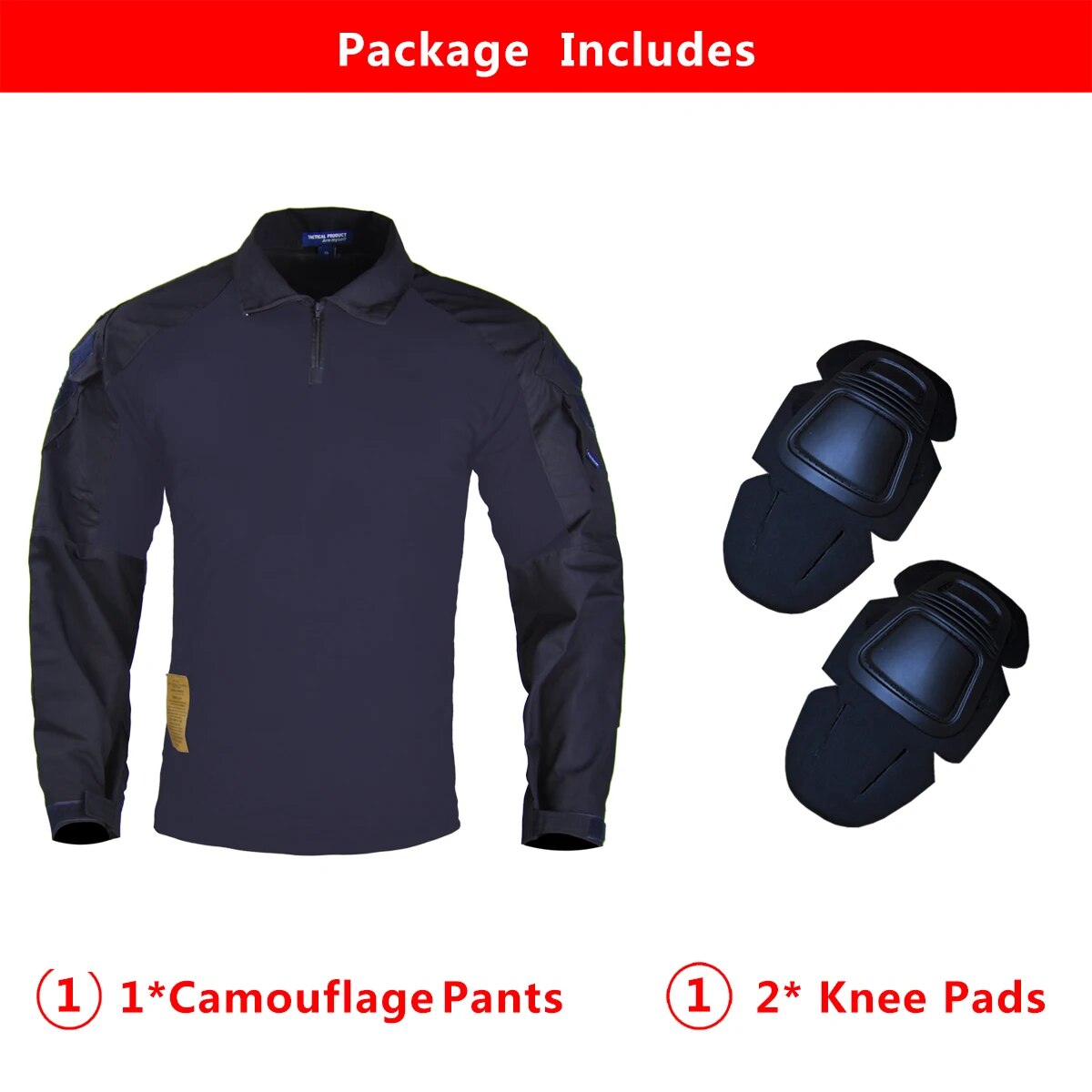 HAN Military Tactical Tracksuit Men Camo Multicam Cargo + Knee Pads ...