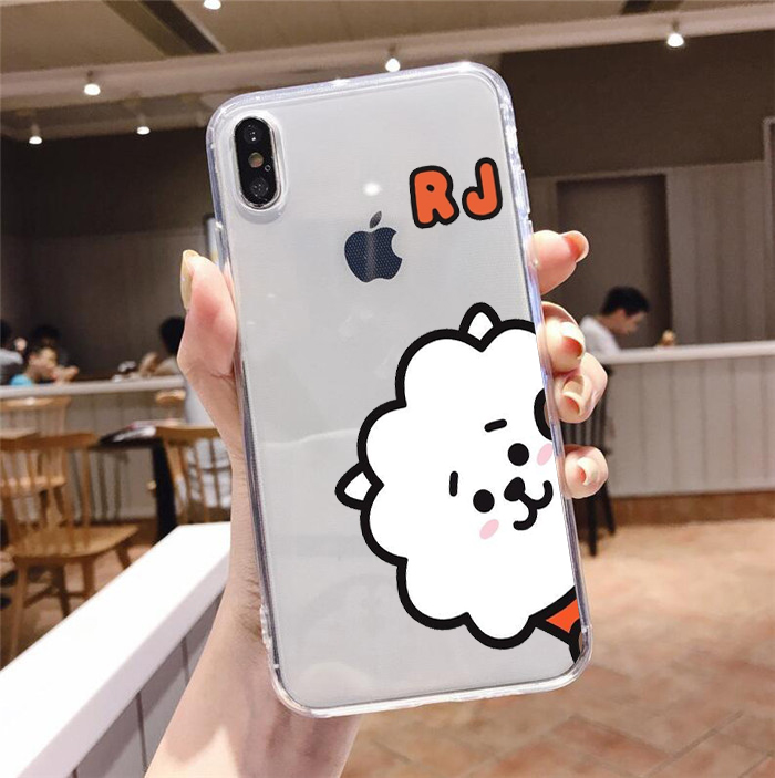 BT21 RJ TATA COOKY เคสโทรศัพท์ใสนิ่ม,สำหรับ iPhone 6 6S 7 8 Plus X XS ...